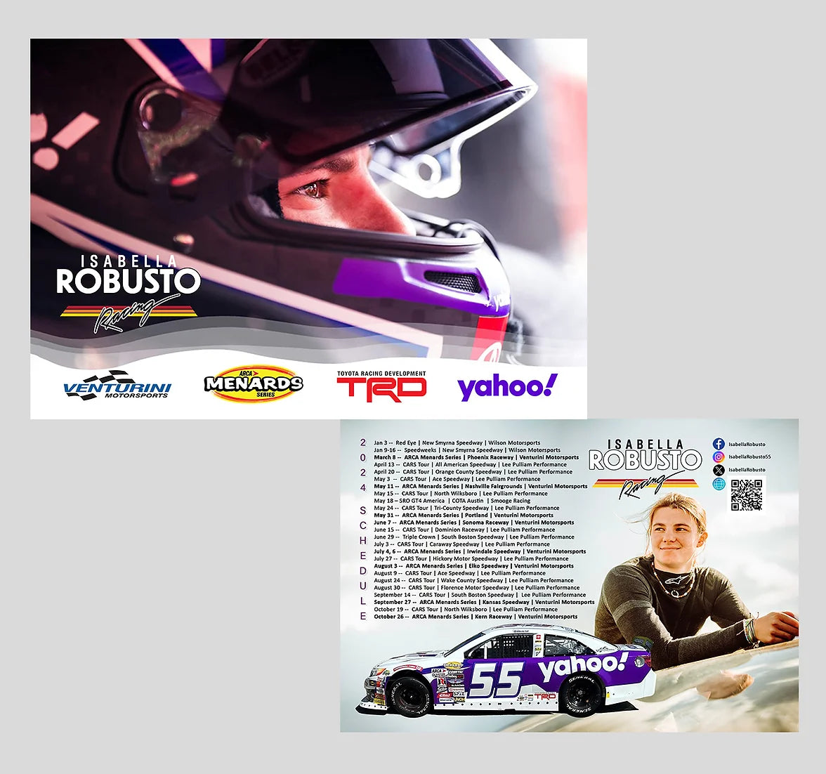 2024 YAHOO ARCA Series Autographed Card – Isabella Robusto Racing